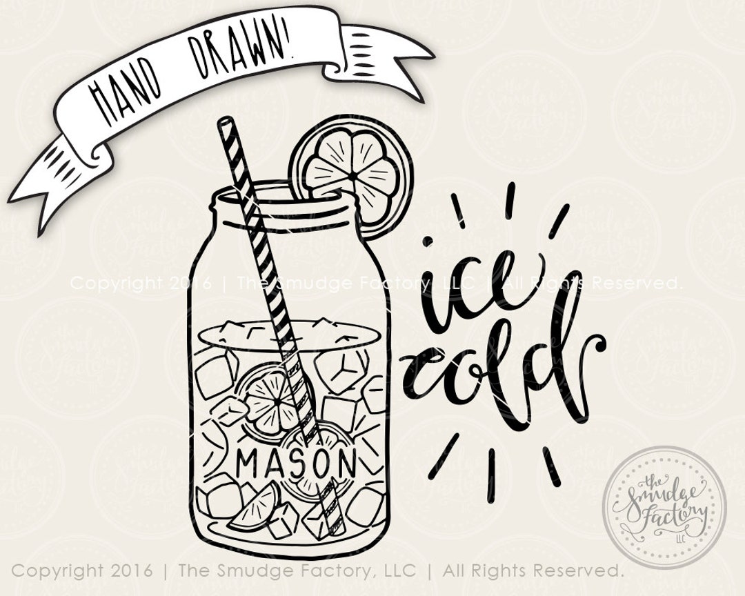 Sweet Tea SVG Cut File, Ice Cold Sweet Tea, Hand Drawn, Silhouette Cut ...