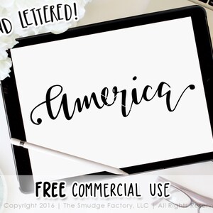 America SVG Cut File, Hand Lettered Vector (instant Download) - Etsy
