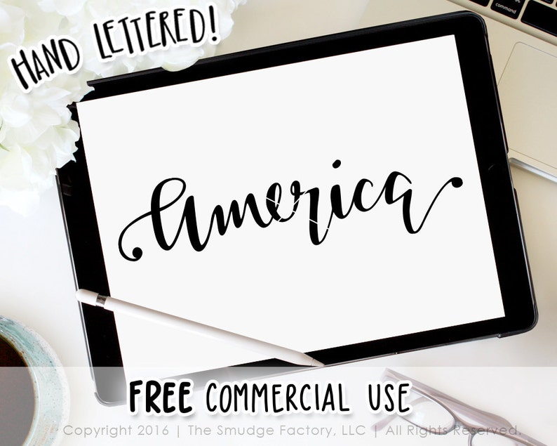 America SVG Cut File, Hand Lettered Vector (instant Download) - Etsy