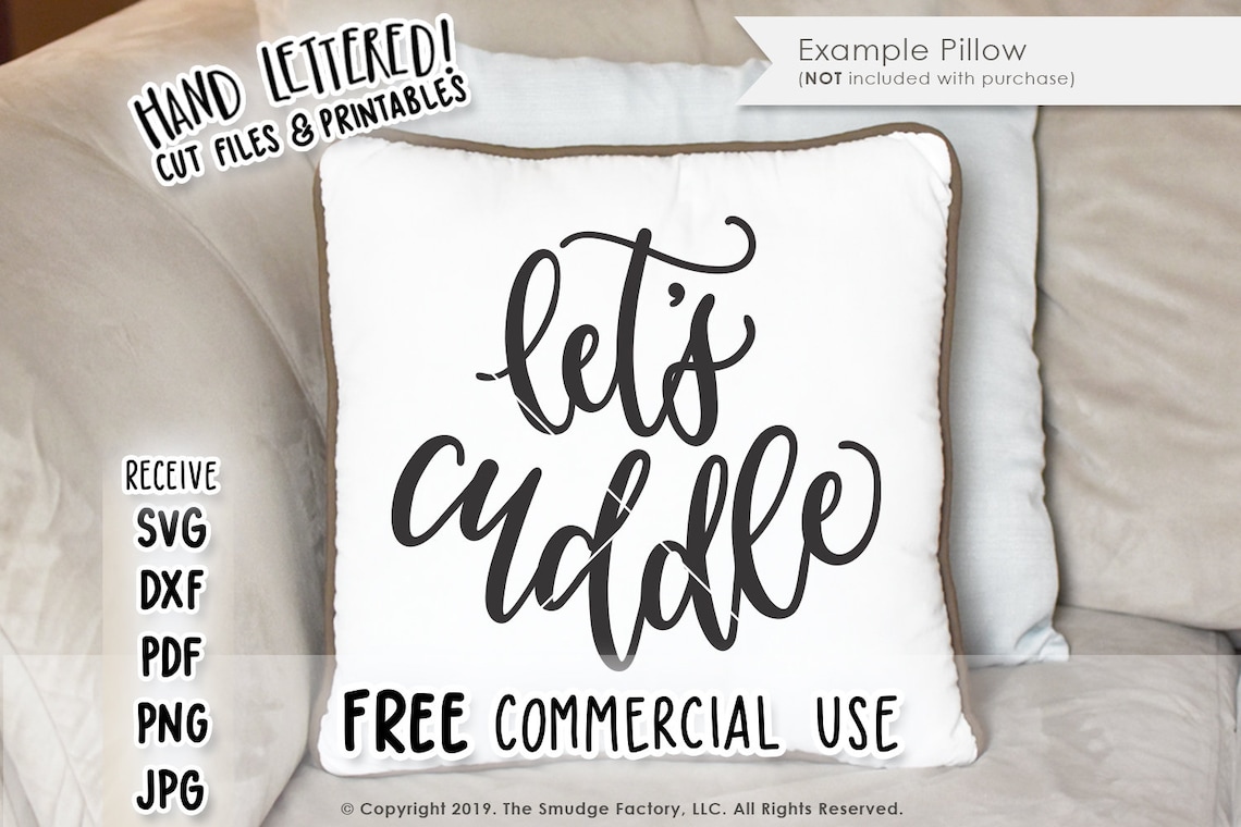 Let's Cuddle SVG Cuddles Snuggles Hand Lettered SVG - Etsy