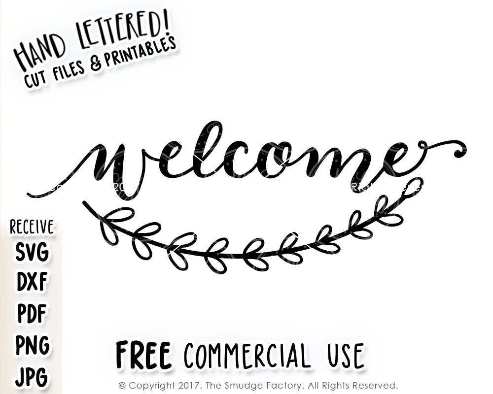 Welcome SVG Welcome Printable Hand Lettered SVG Silhouette | Etsy