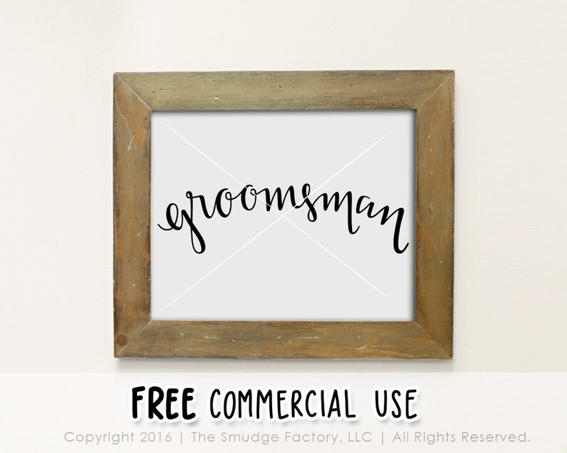 Groomsman Vector Handwritten Silhouette Calligraphy Cut - Etsy