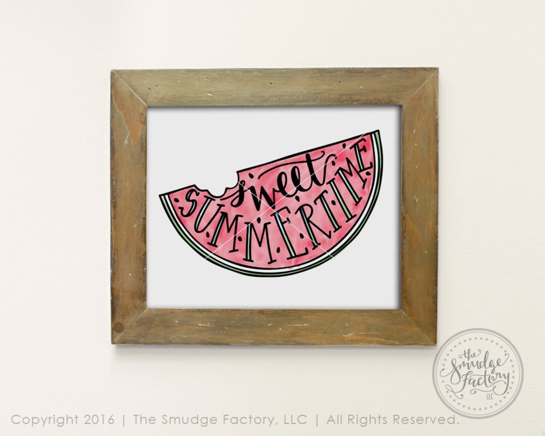 Sweet Summertime Watermelon Printable, Watermelon DIY Print, Watercolor ...