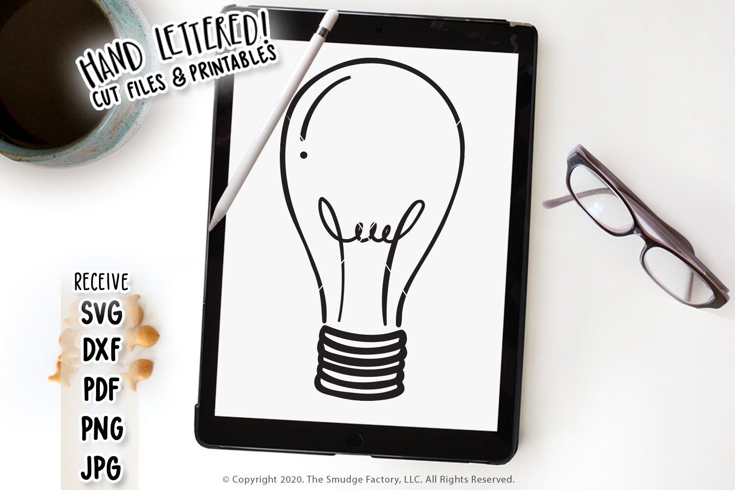 Light Bulb SVG Cut File Hand Drawn SVG Cutting File | Etsy