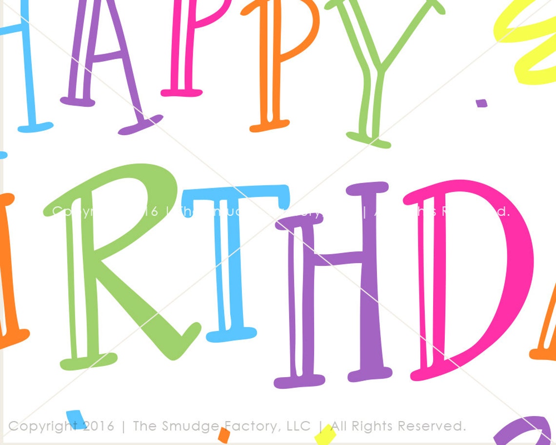 Happy Birthday Printable Decor DIY Birthday Art Print and - Etsy