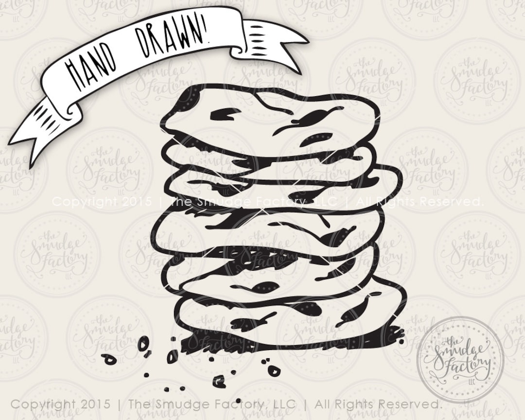 Cookies SVG Cut File, Cookie Stack Clip Art, Hand Drawn SVG Cutting ...