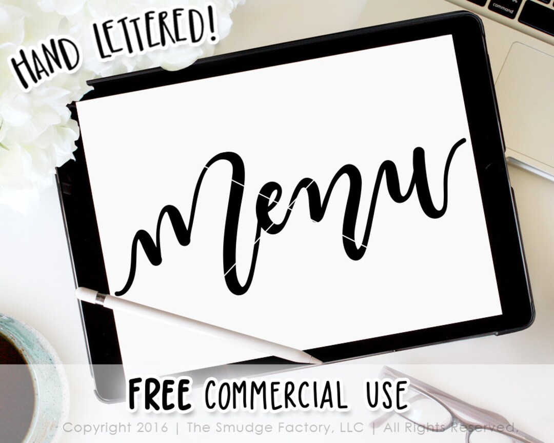Menú SVG, Vector de boda, Letras a mano, Cameo de silueta, Archivo de ...