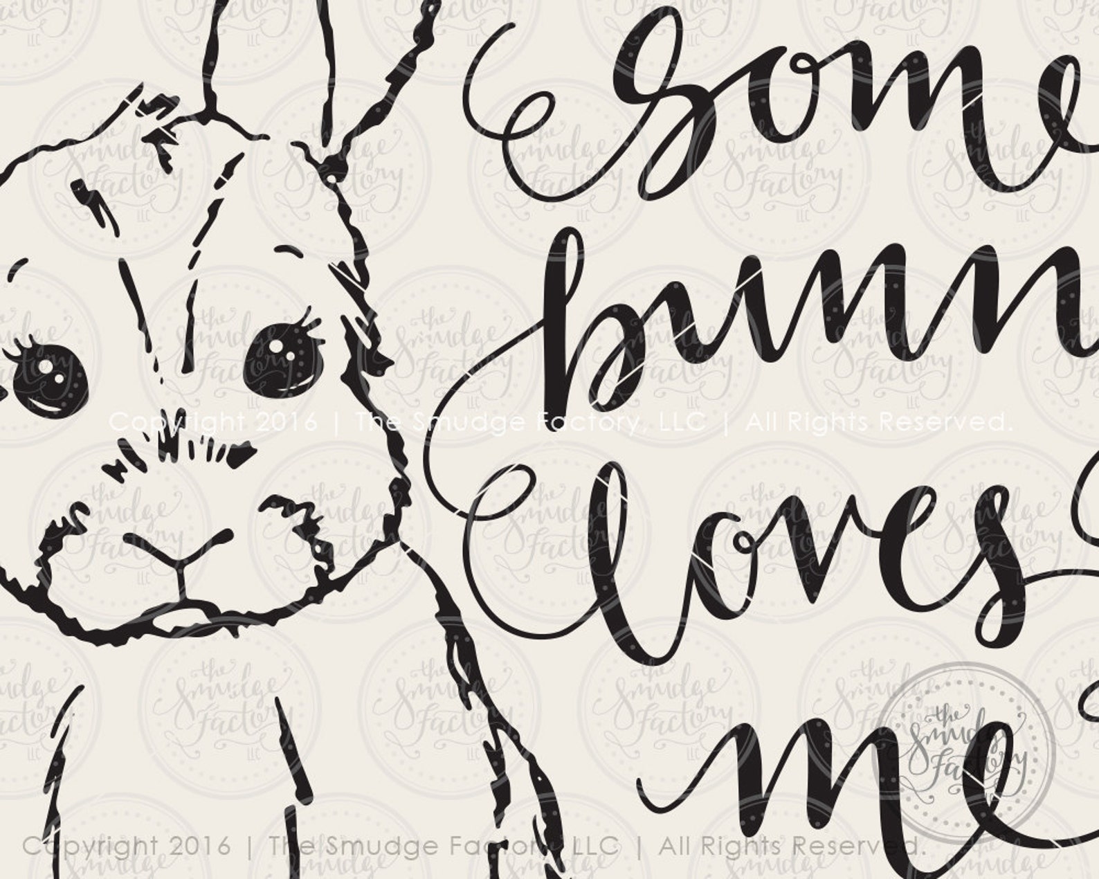 Bunny Printable File Some Bunny Loves You Hand Lettered | Etsy