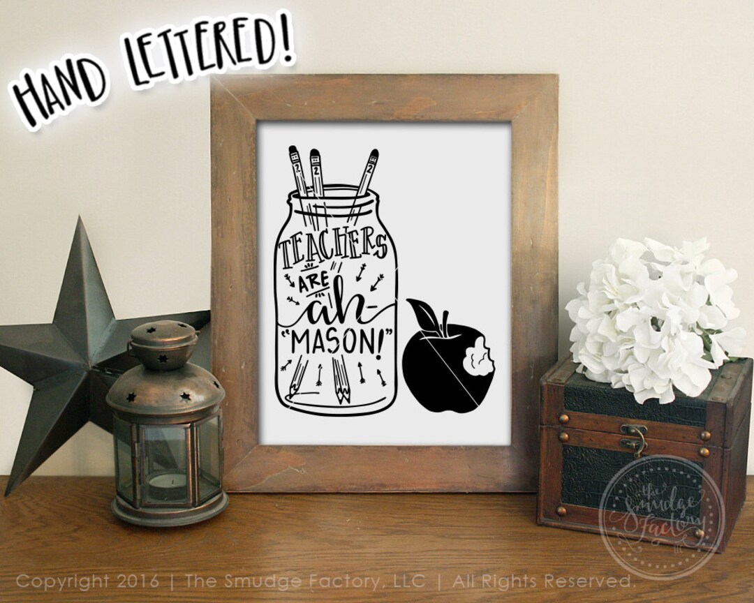 Teacher Printable Wall Art, Mason Jar DIY Print, Teachers Are Amazing ...