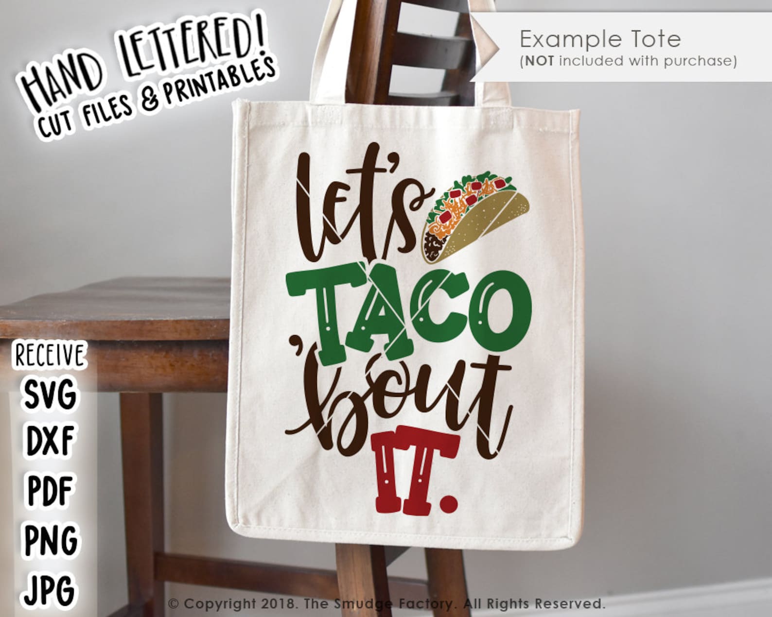 Taco SVG Let's Taco 'bout It Printable File Hand - Etsy