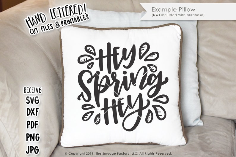 Spring SVG Cut File Hey Spring Hey Cut File Hand Lettered | Etsy