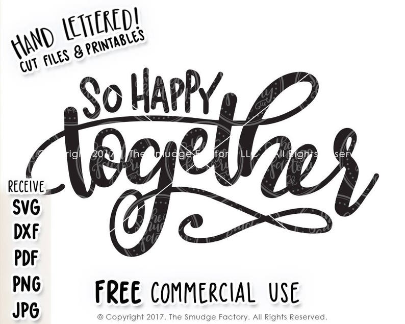 Happy SVG Cut File so Happy Together Hand Lettered - Etsy Finland