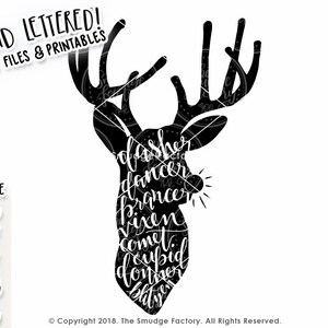 Reindeer SVG Cut File, Deer SVG, Dasher Dancer, Silhouette Cricut ...