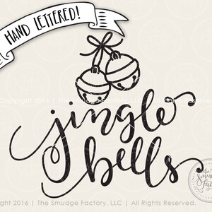 Jingle Bells Printable File, Christmas DIY Print, Hand Drawn Christmas ...