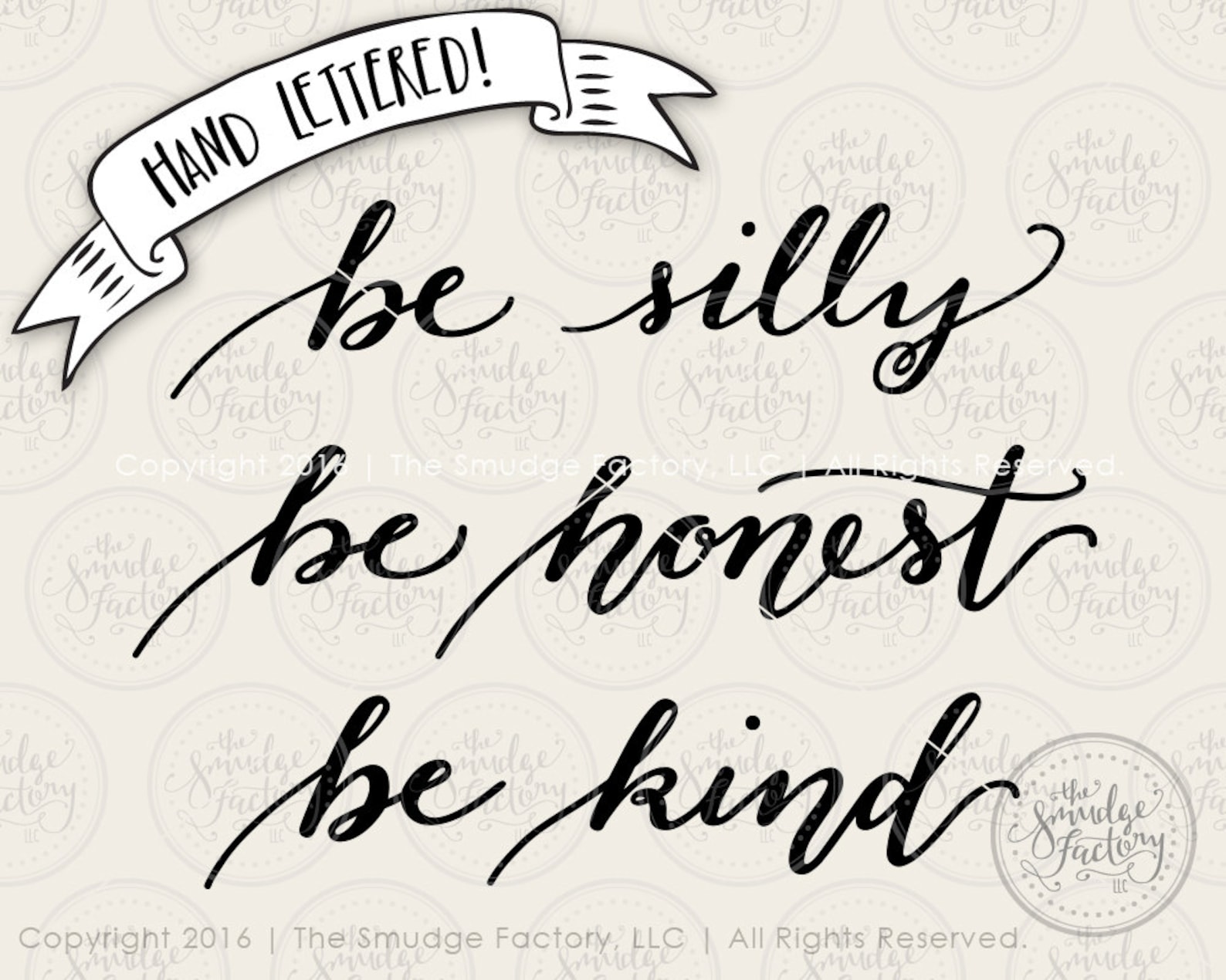 Be Silly Be Honest Be Kind Printable Wall Art File Hand | Etsy
