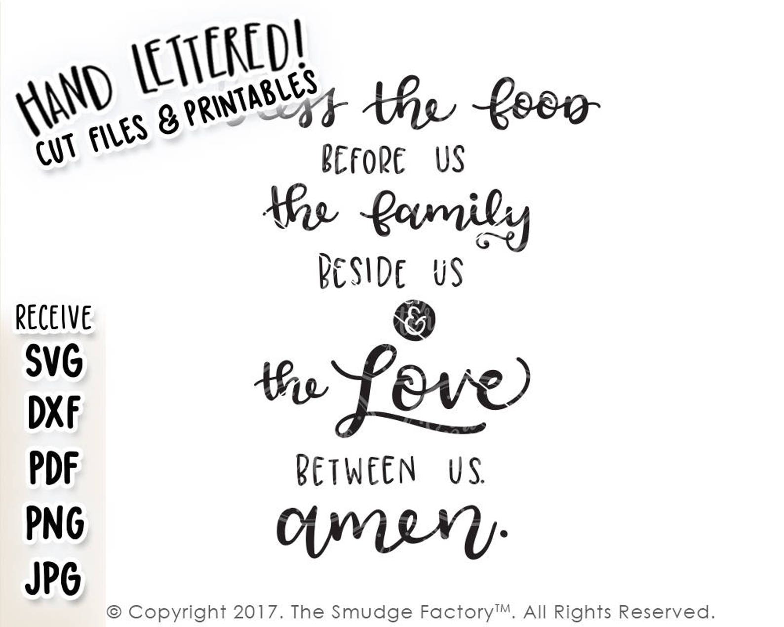 Bless the Food SVG Cut File Bible Verse SVG Dinner Prayer | Etsy