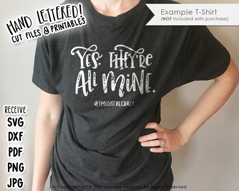 They're All Mine SVG File Mom & Baby Cutting File Hand - Etsy