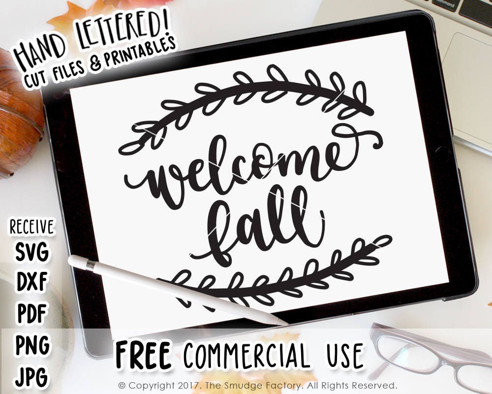 Welcome Fall SVG File October Leaves Leaves Cutting File | Etsy