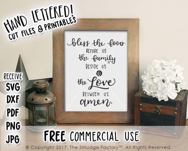 Bless the Food SVG Cut File Bible Verse SVG Dinner Prayer - Etsy