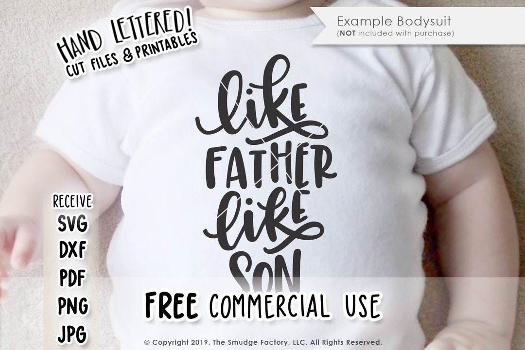 Like Father Like Son SVG Cut File, Cute Baby SVG, Hand Drawn Cut File ...