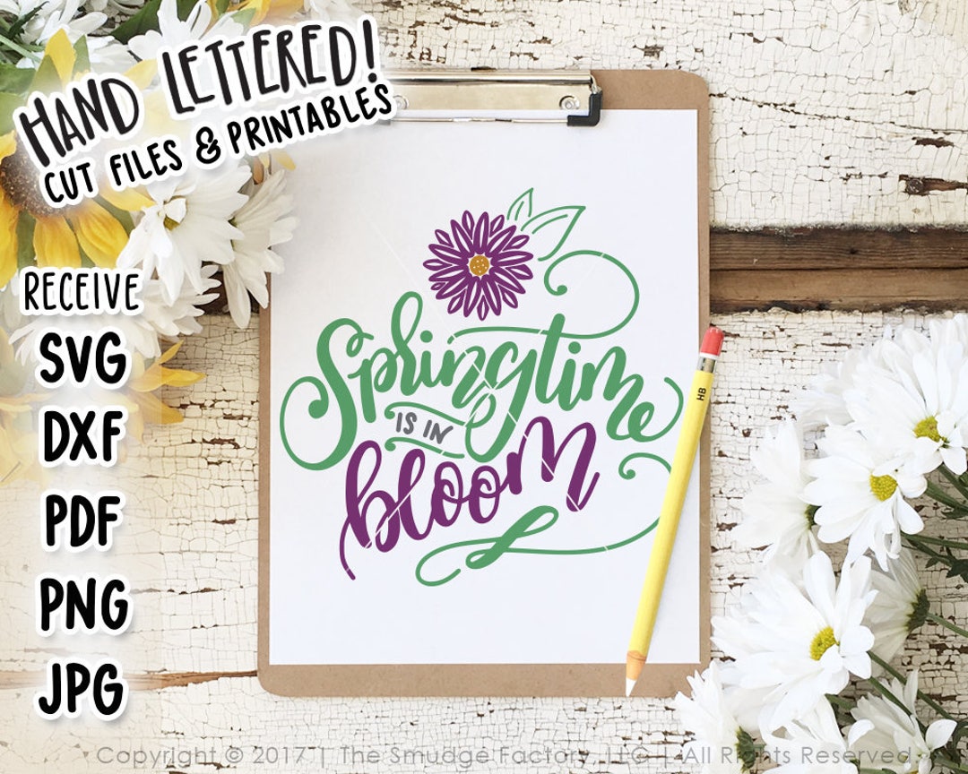 Springtime Printable, Springtime is in Bloom Print, Hand Lettered ...