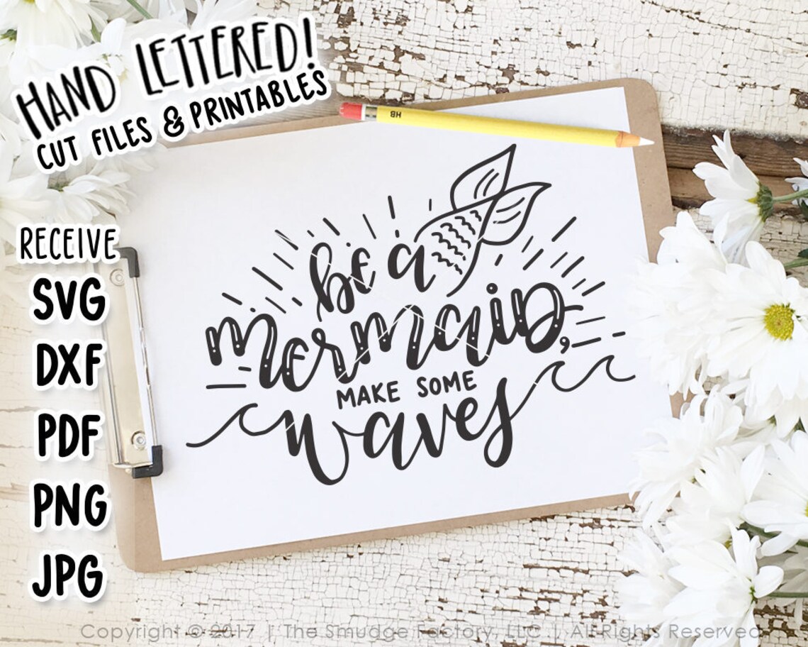 Mermaid Printable File Be A Mermaid Make Some Waves Mermaid - Etsy