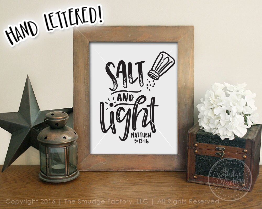 Salt And Light Printable Matthew 5:13-16 Bible Verse Digital | Etsy