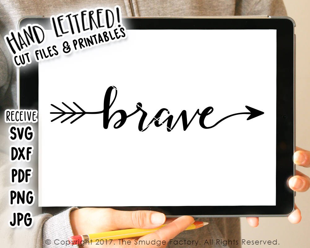 Be Brave SVG Vector Clipart Hand Lettered Silhouette SVG | Etsy