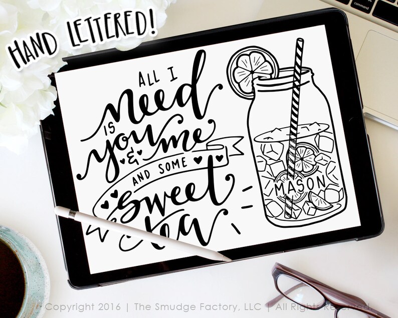 Sweet Tea Printable File All You Need is You & Me and Sweet - Etsy