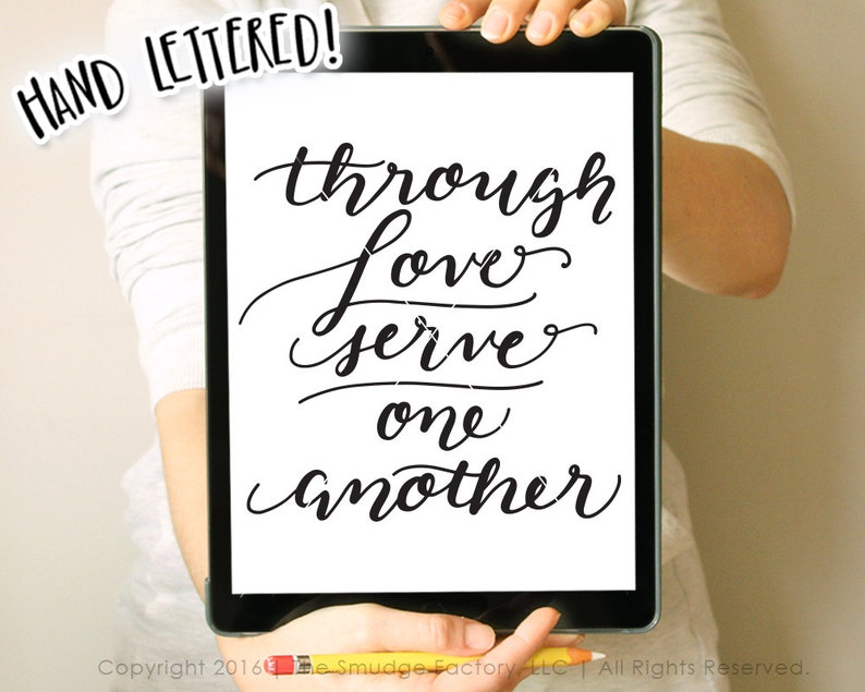 Bible Verse SVG Cut File Through Love Serve One Another - Etsy
