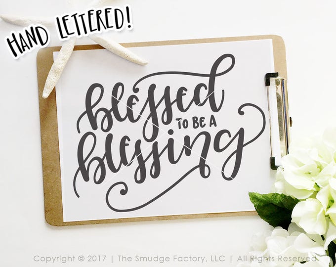Be A Blessing SVG Clipart Design Cut File, Blessed Christian Quote Png ...