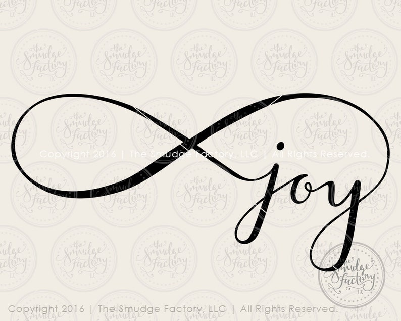 Joy SVG Cut File Infinity Joy Hand Lettered Silhouette - Etsy