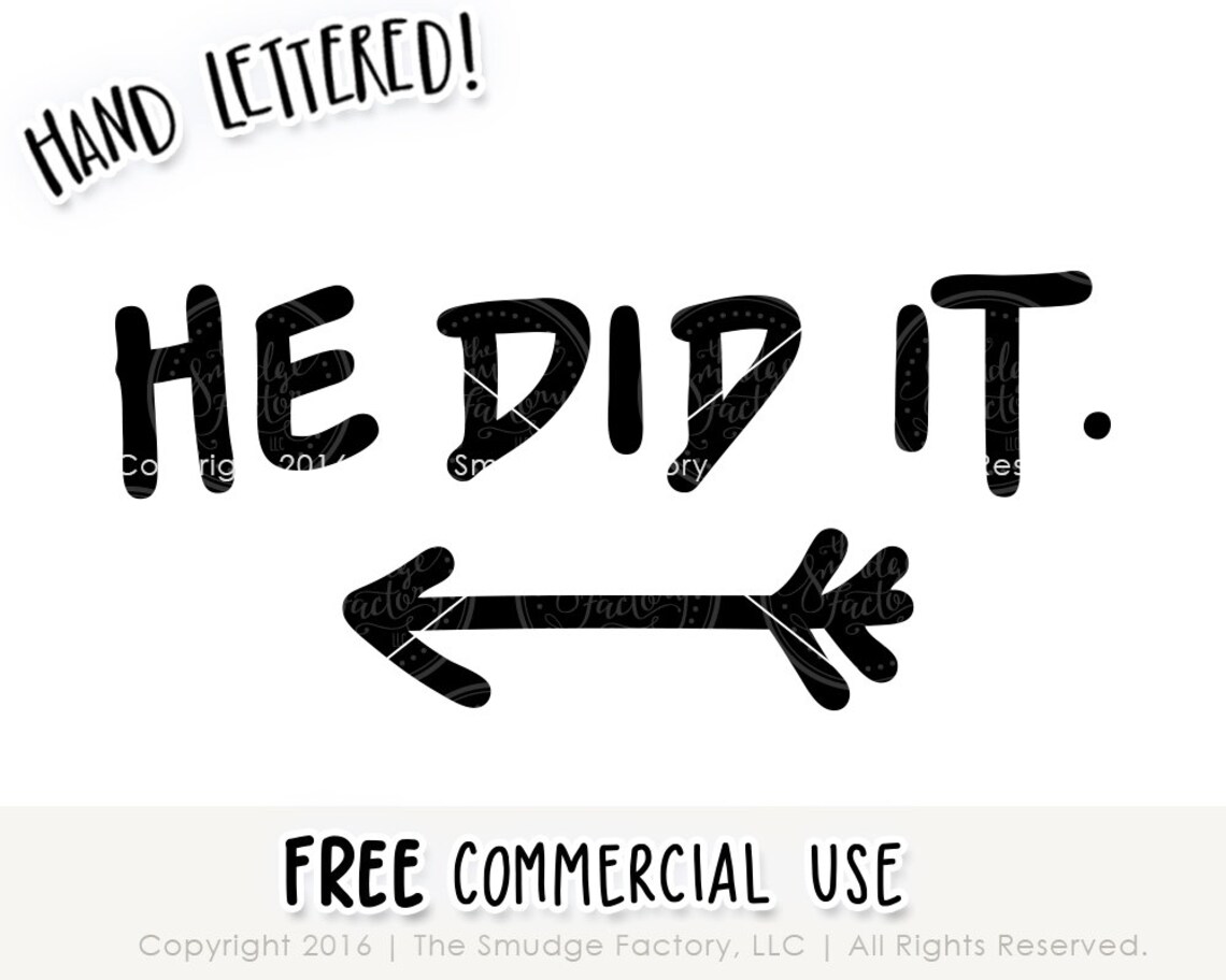 He Did It Baby SVG Cut File Arrow Kid's Tee Silhouette - Etsy
