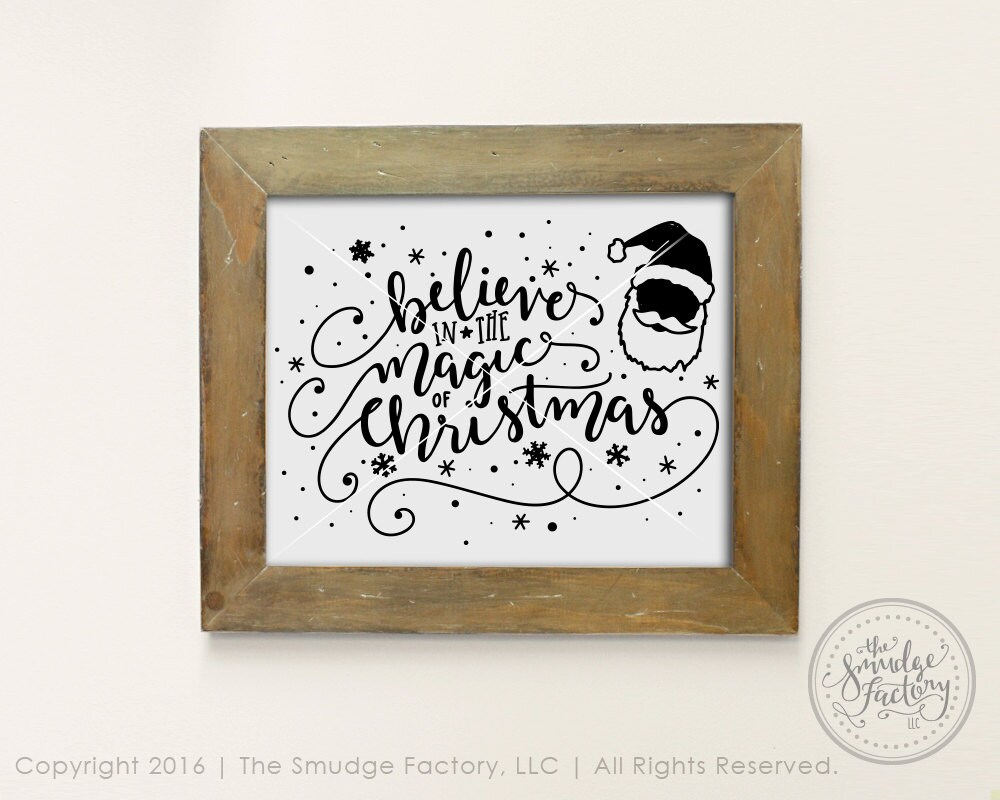 Christmas SVG Cut File Santa SVG Believe in the Magic of | Etsy