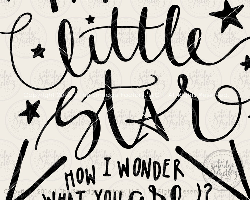 Star Printable File, Twinkle Twinkle Little Star, Baby Nursery DIY Wall ...
