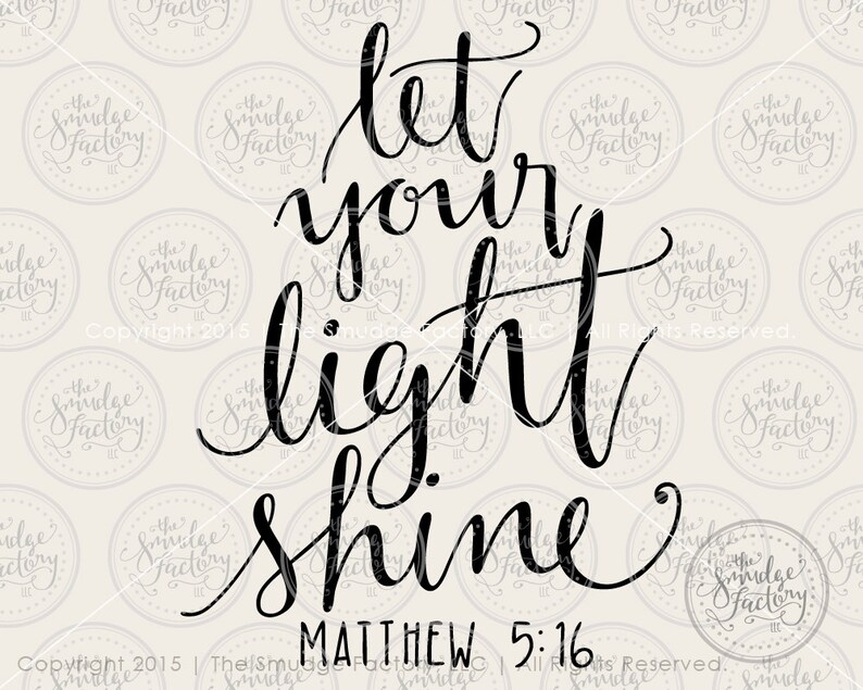 Bible Verse Printable, Let Your Light Shine, Matthew 5:15 Hand Lettered ...