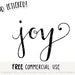 Joy SVG Cut File Hand Lettered Silhouette Cricut - Etsy