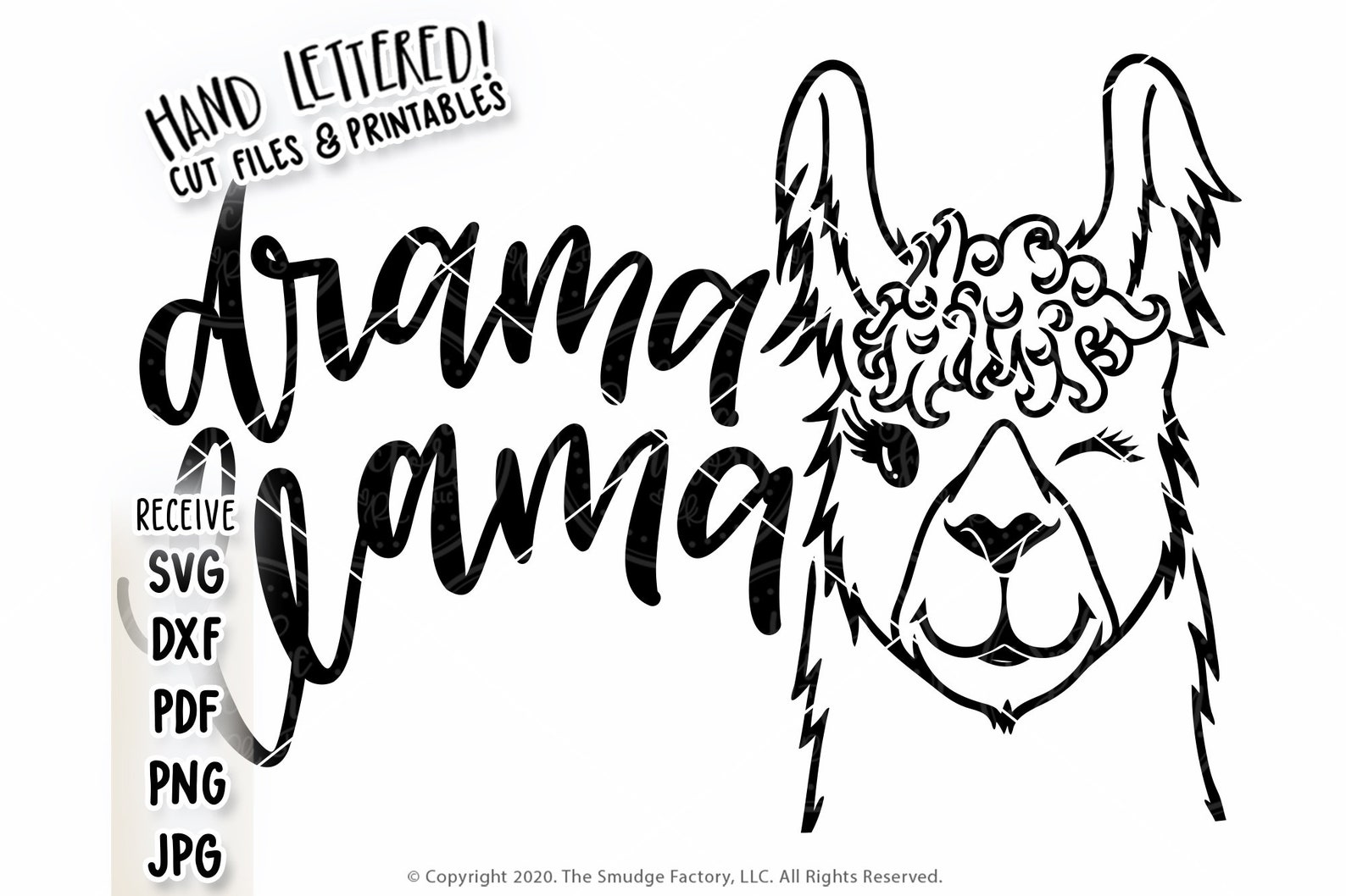 Drama Llama SVG Cut File Winking Farm Animal Cutting File - Etsy