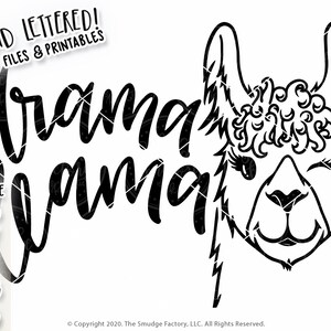 Drama Llama SVG, Cut File, Winking Farm Animal, Cutting File ...