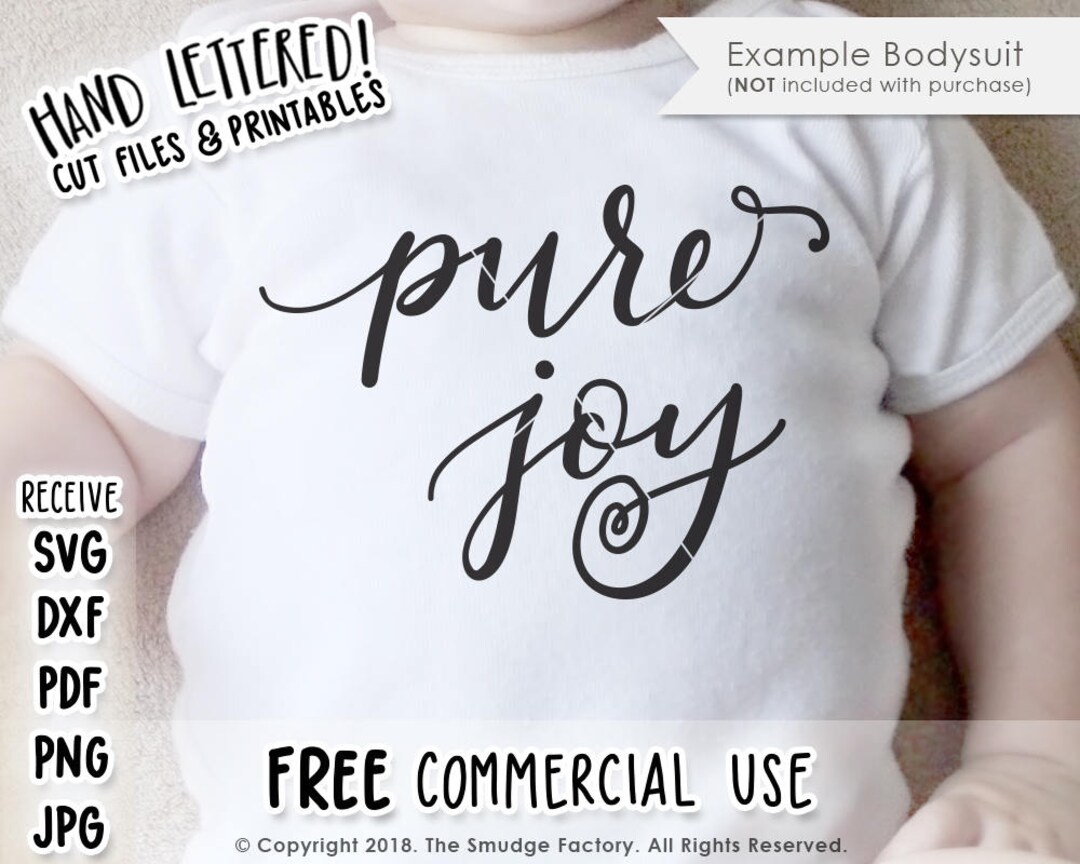 Joy SVG Cut File, Hand Lettered Baby Clipart (digital Download) - Etsy