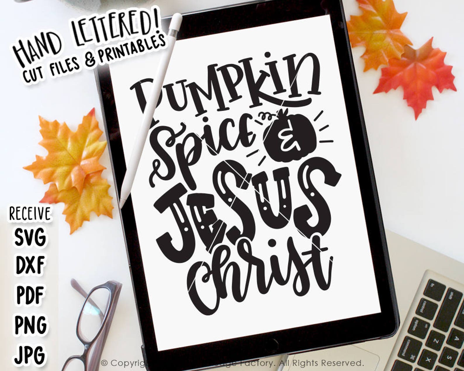 Pumpkin Spice Printable Jesus Christ Pumpkin Print Fall | Etsy