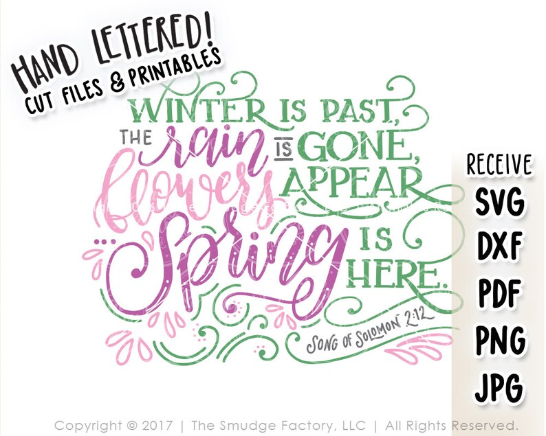Spring Printable Spring is Here Print Bible Verse Hand - Etsy