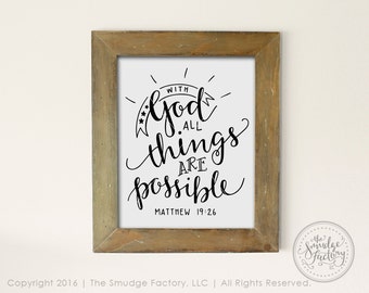 Matthew 19 26 | Etsy