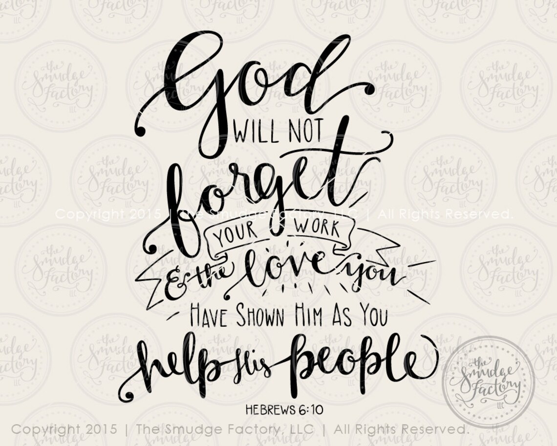 Hebrews 6:10 Printable File, Bible Verse DIY Wall Art Print, Download ...