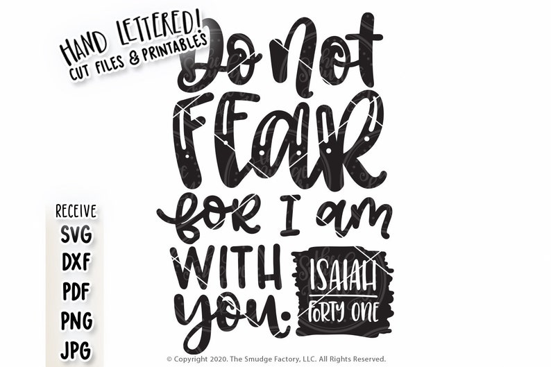 Do Not Fear for I Am With You SVG Christian Cut File Bible | Etsy