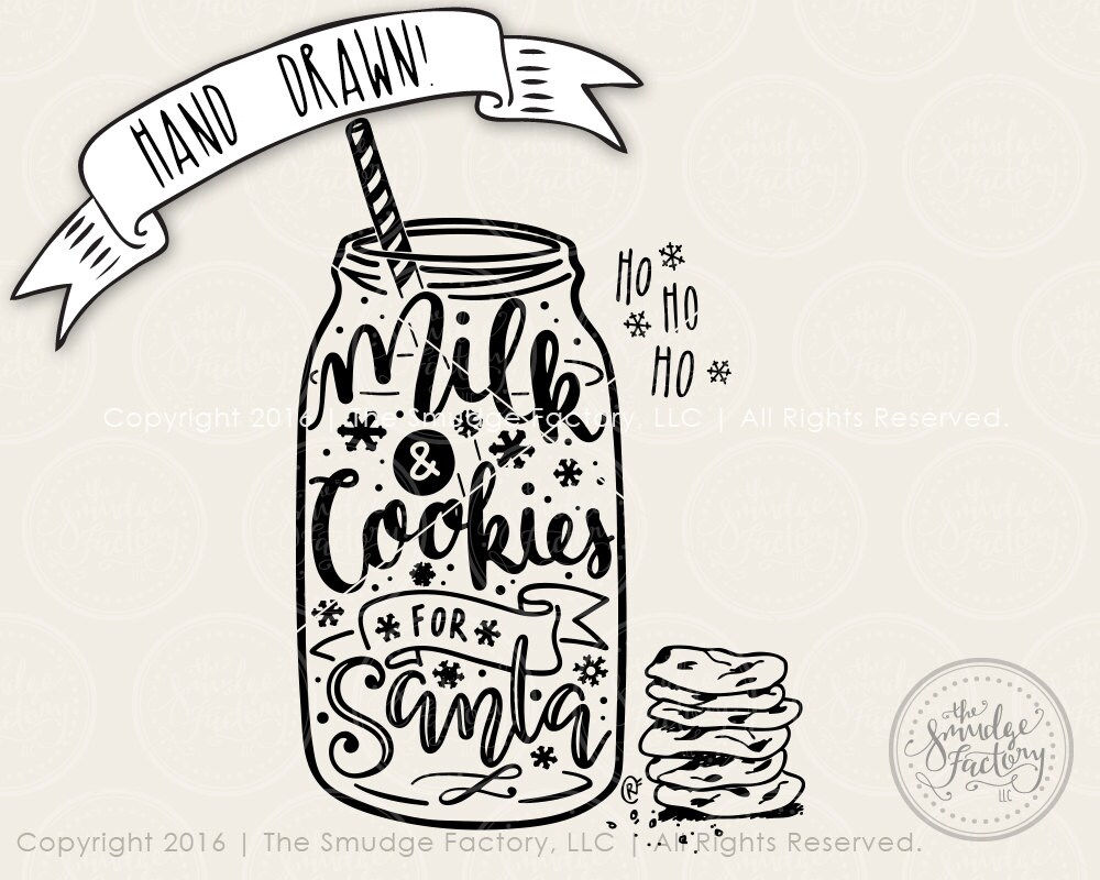 Christmas SVG Cut File Cookies And Milk for Santa Mason Jar | Etsy