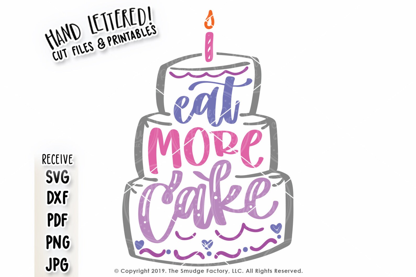 Eat More Cake SVG Cut File First Birthday Hand Lettered SVG | Etsy