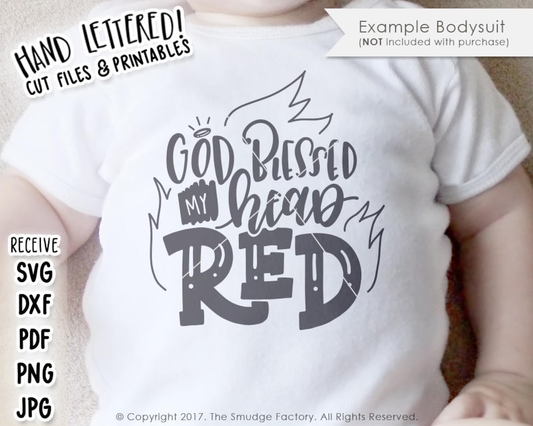Red Head SVG Cut File, God Blessed, Hand Lettered (digital Download) - Etsy