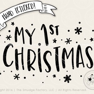 My First Christmas Printable File, Baby's 1st Christmas Print, Hand ...