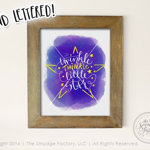 Twinkle Twinkle Little Star Printable File, DIY Nursery Print, Hand ...